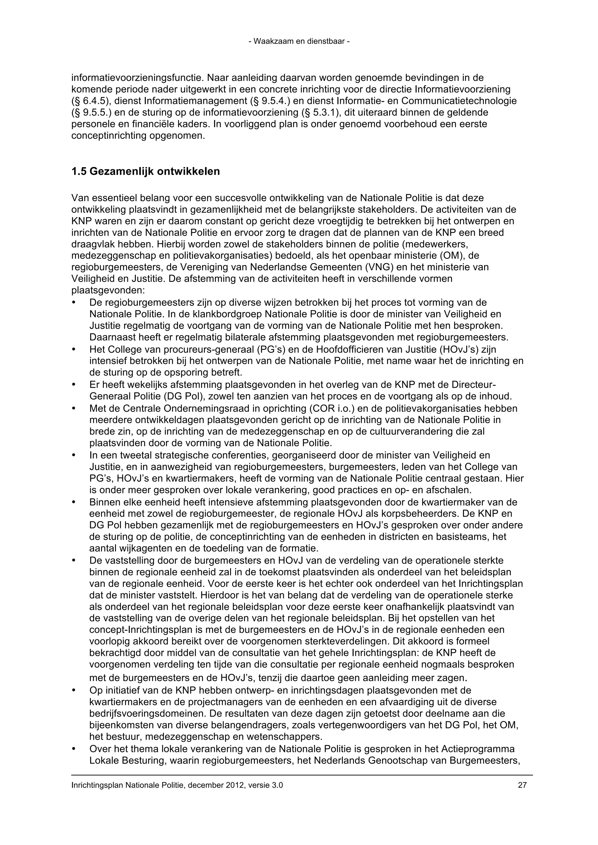Inrichtingsplan Nationale Politie | PDF
