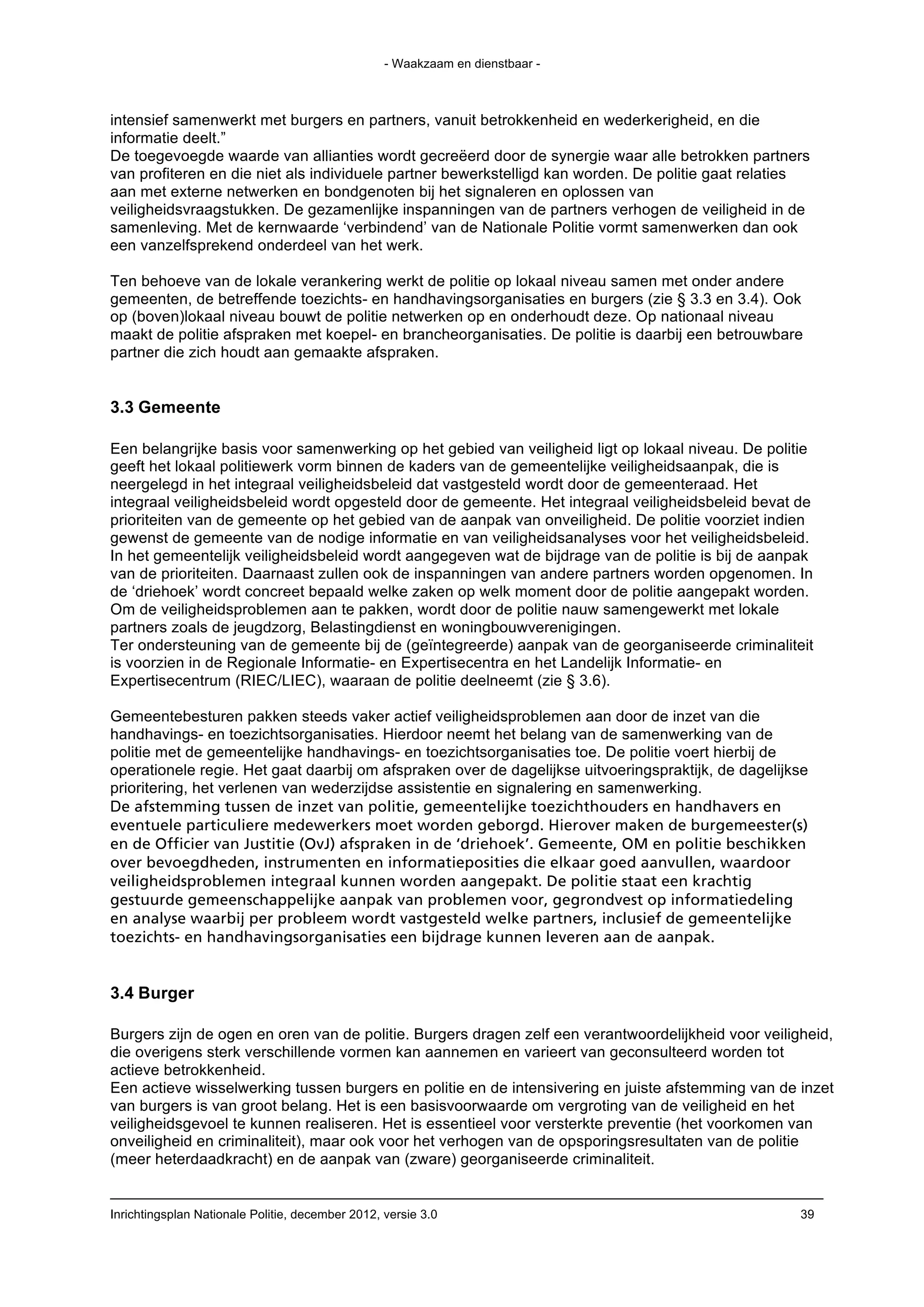 Inrichtingsplan Nationale Politie | PDF