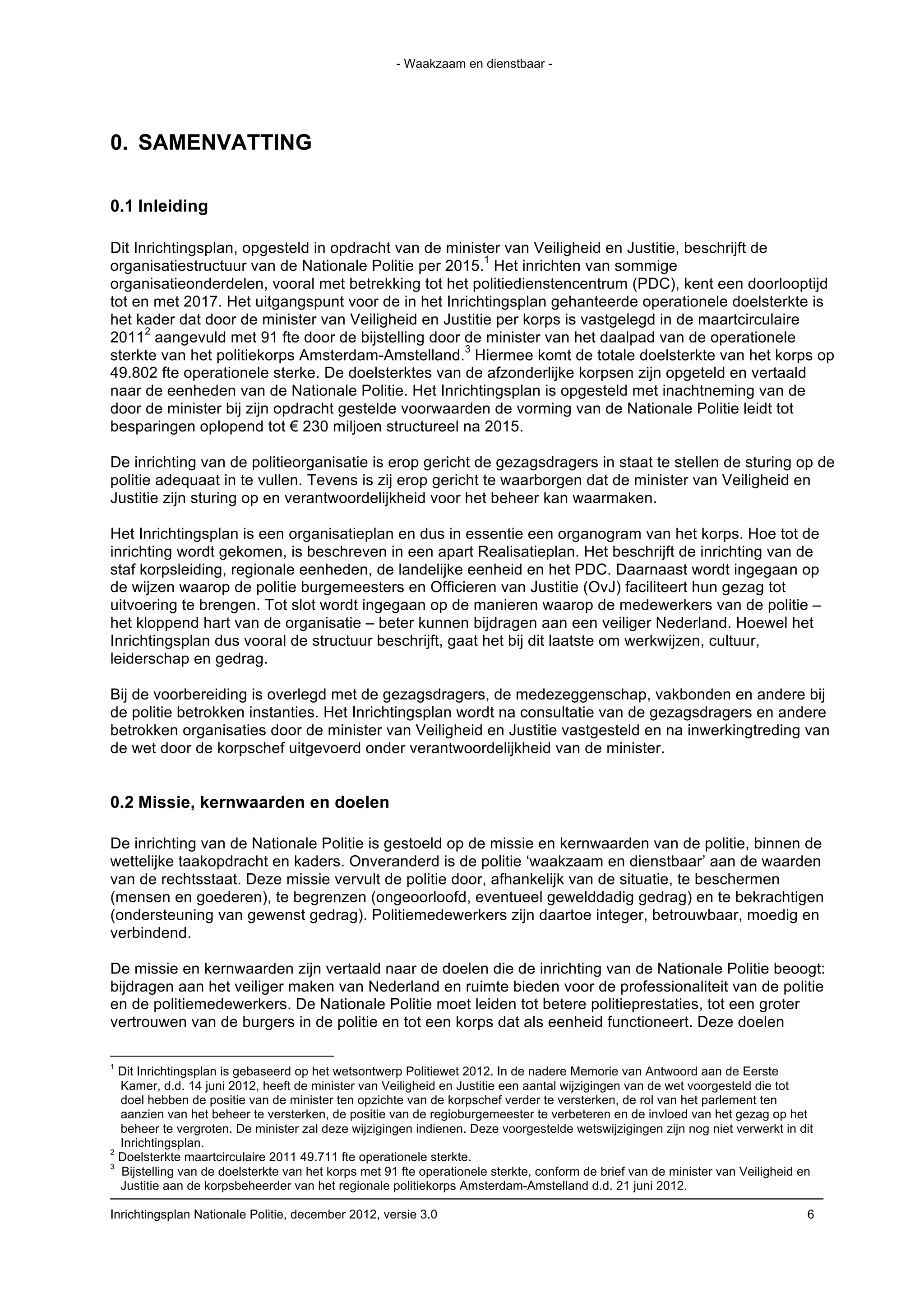 Inrichtingsplan Nationale Politie | PDF