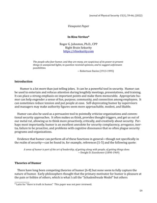 In Risu Veritas: Humor & Security | PDF | Comedy | Genres