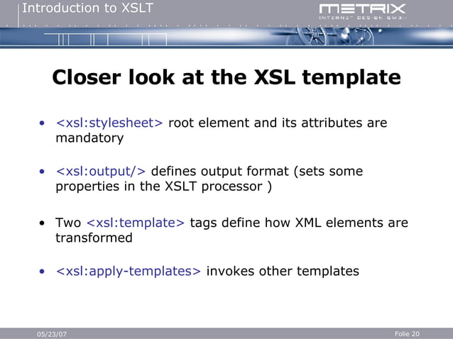 Inroduction to XSLT with PHP4 | PPT