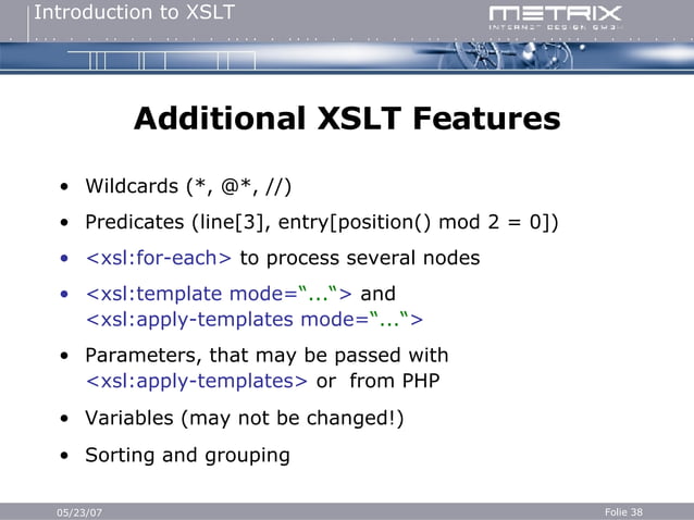 Inroduction to XSLT with PHP4 | PPT