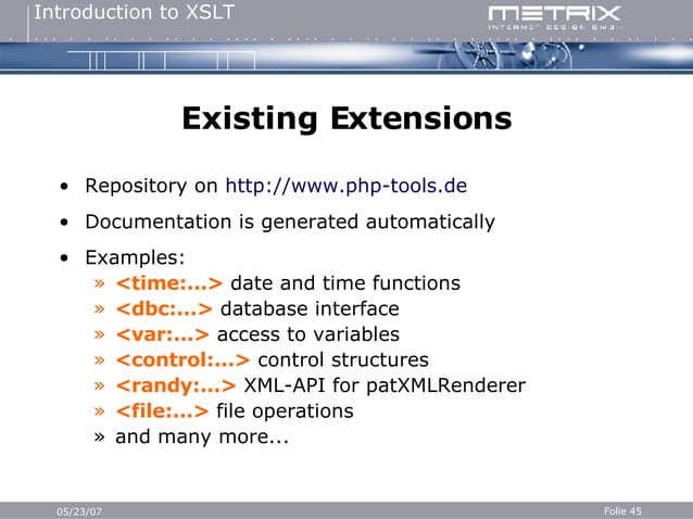 Inroduction to XSLT with PHP4 | PPT