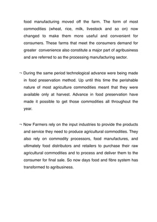 Inroduction of agribusiness | PDF