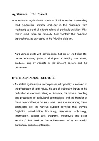 Inroduction of agribusiness | PDF