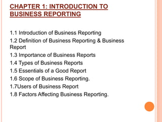 Inroduction to Business Reporting.pptx TYBBA-IB | PPT