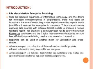 Inroduction to Business Reporting.pptx TYBBA-IB | PPT