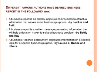 Inroduction to Business Reporting.pptx TYBBA-IB | PPT