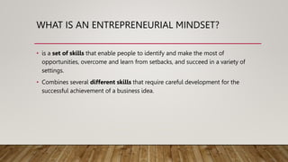 INRODUCTION TO ENTREP'L MIND. This course is taken by students taking ...