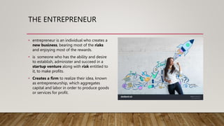 INRODUCTION TO ENTREP'L MIND. This course is taken by students taking ...