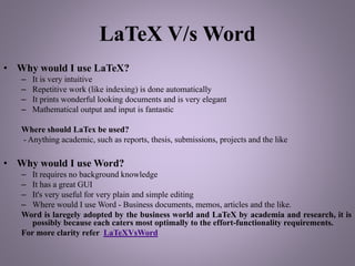 Inroduction to Latex | PPTX