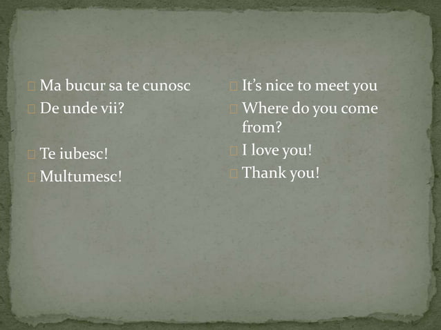 In romanian we say | PPTX
