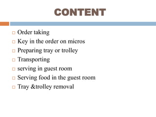 In Room Dining Service Ppt
