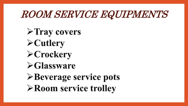 In room dining or room service | PPTX