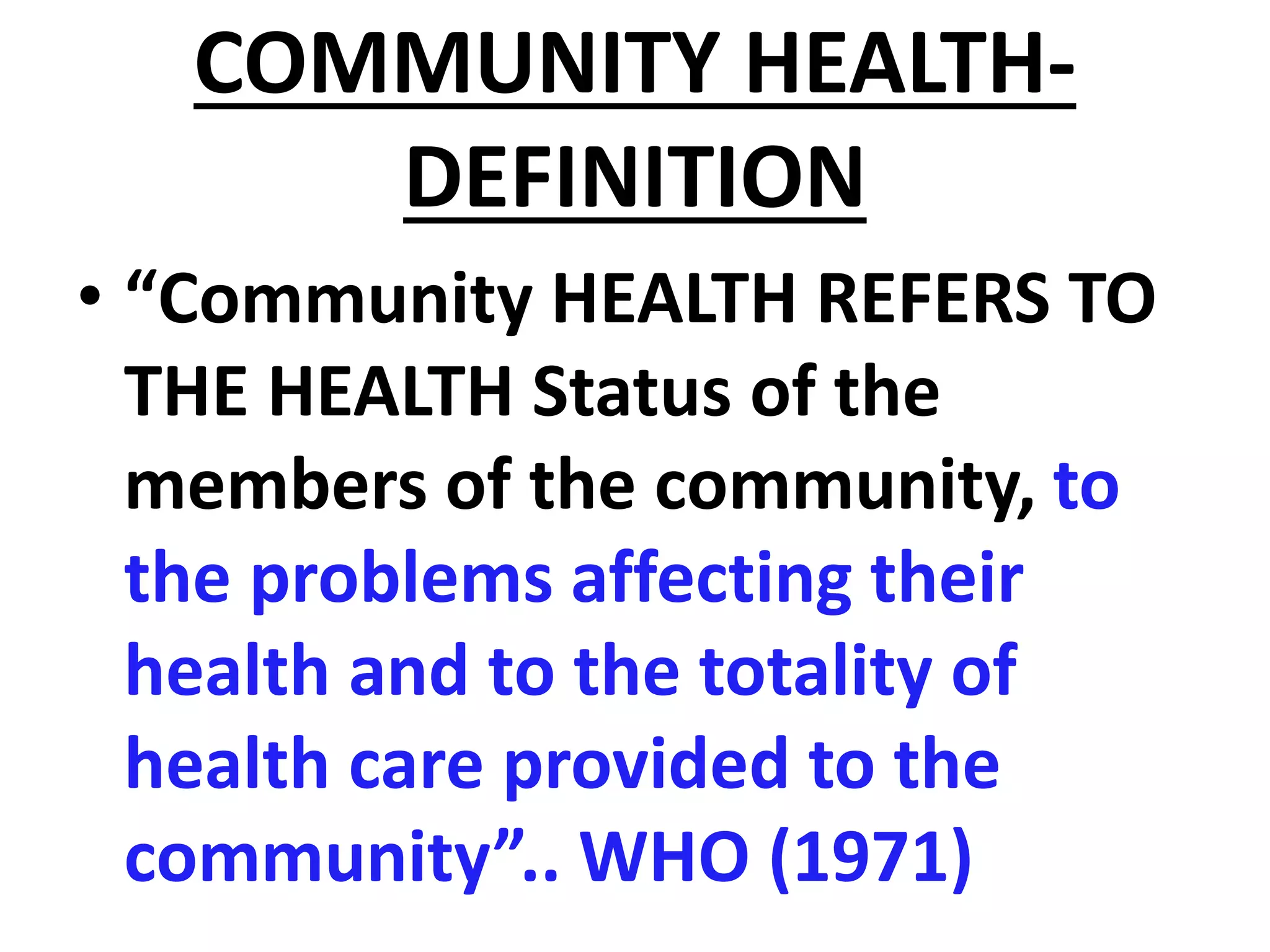 INTRO TO COMMUNITY HEALTH CONCEPTS | PPTX