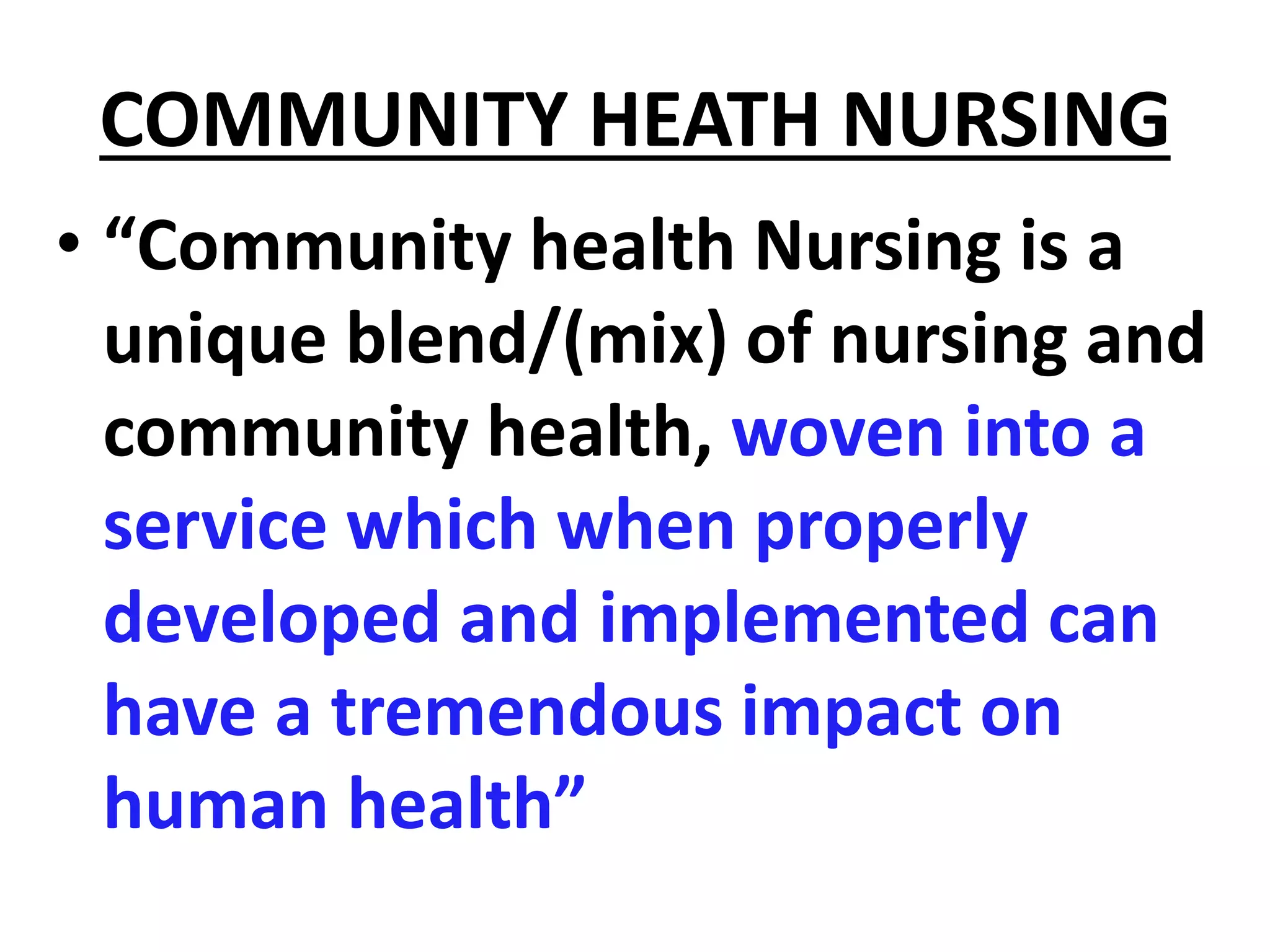 INTRO TO COMMUNITY HEALTH CONCEPTS | PPTX