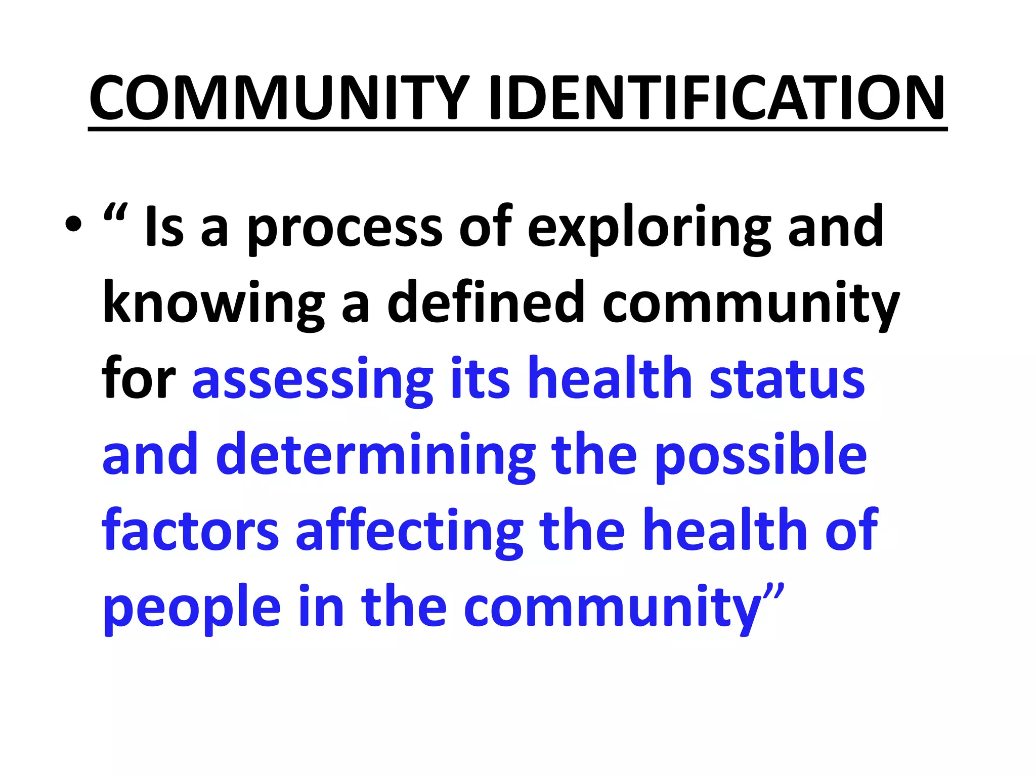 INTRO TO COMMUNITY HEALTH CONCEPTS | PPTX