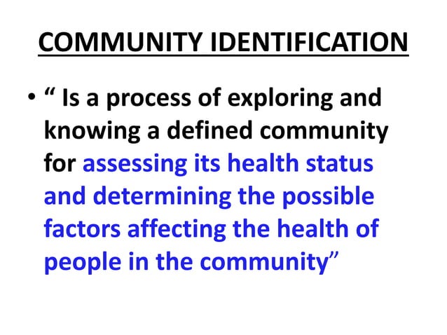 INTRO TO COMMUNITY HEALTH CONCEPTS | PPTX | Diseases and Conditions ...