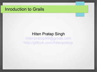 Introduction to Grails | PPT