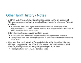 INRS Canada Tariff Presentation January 2025 | PDF