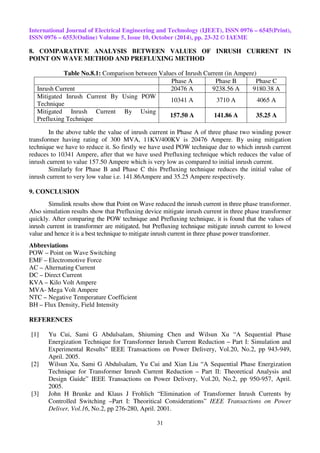 Inrush current reduction in three phase power transformer by using prefluxing technique | PDF