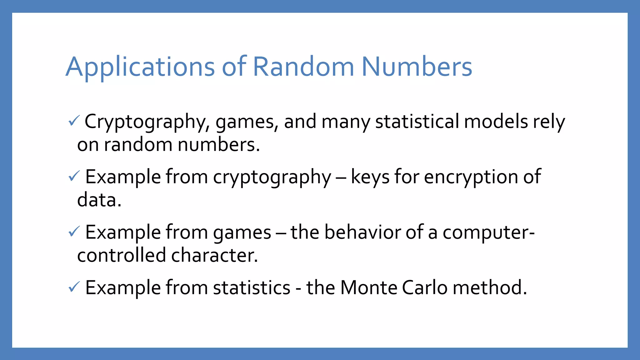 Pseudo Random Number Pptx