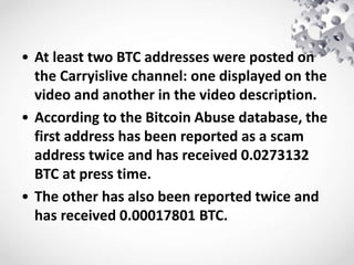 YouTube Cryptocurrency Scam | PPT