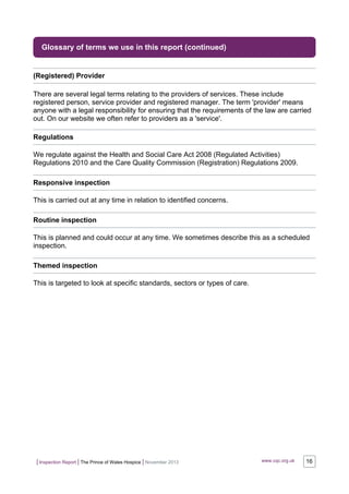 Care Quality Commission Inspection Report | PDF
