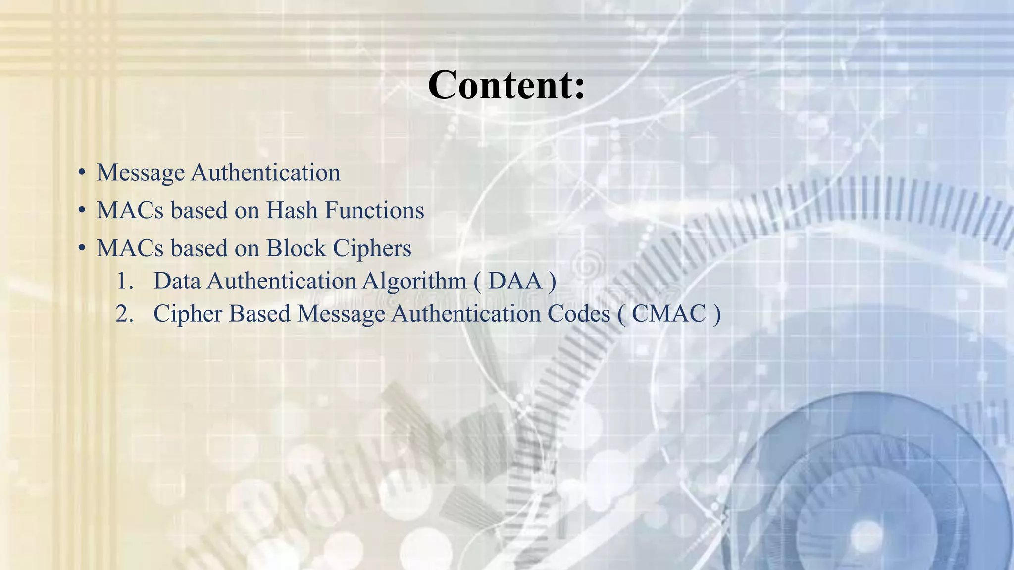 MACs based on Hash Functions, MACs based on Block Ciphers | PPT MACs based on Hash Functions, MACs based on Block Ciphers | PPT