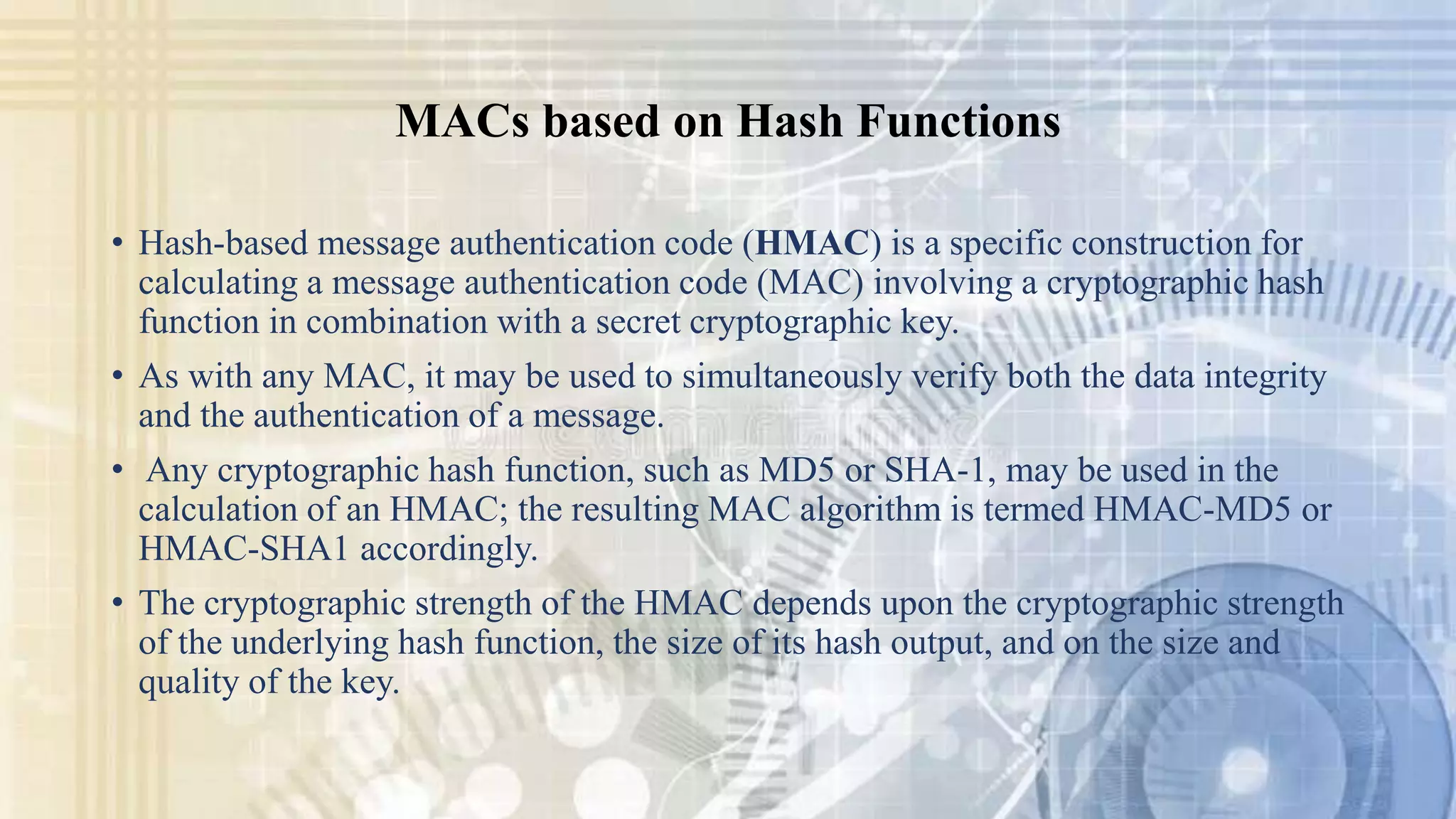 MACs based on Hash Functions, MACs based on Block Ciphers | PPT MACs based on Hash Functions, MACs based on Block Ciphers | PPT