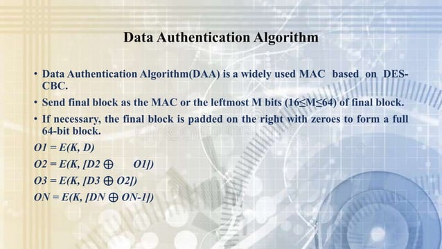 MACs based on Hash Functions, MACs based on Block Ciphers | PPTX