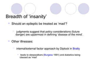 Insanity PP by Miss L Hutton | PPT | Mental Health | Diseases and ...