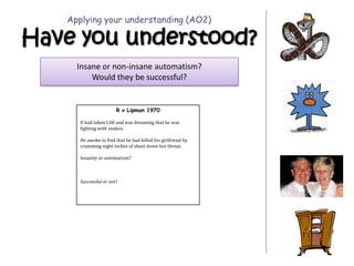 Insanity and automatism 2011 12 | PPTX