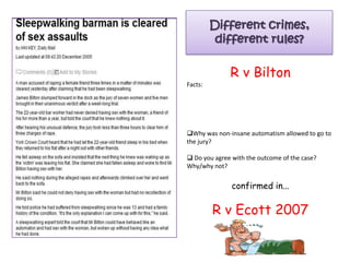 Insanity and automatism 2011 12 | PPT