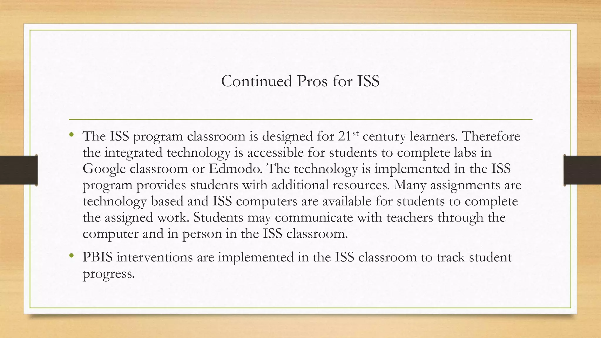 In school suspension programsfinal | PPTX