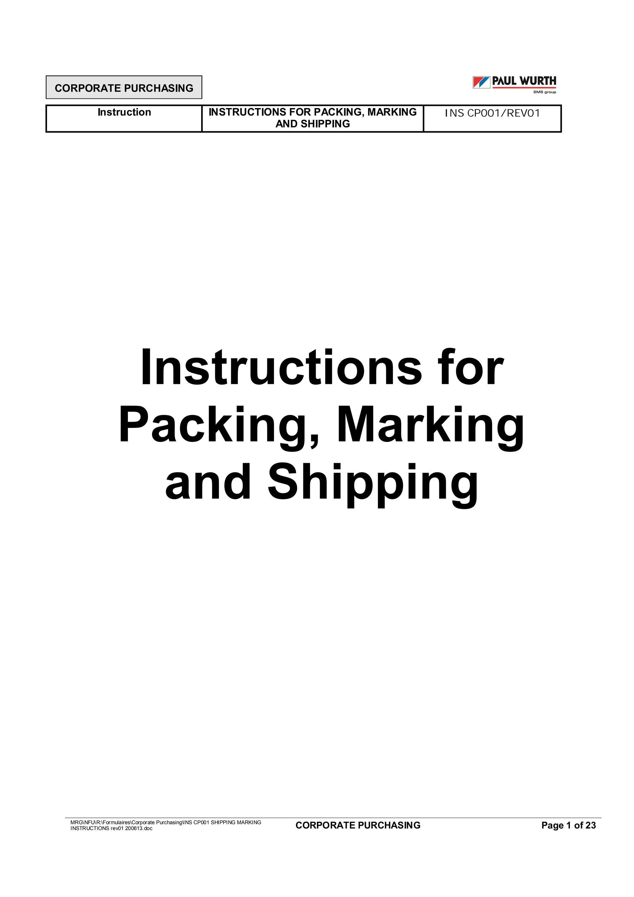 Ins cp001 packing marking shipping_instructions rev01 200613 | PDF