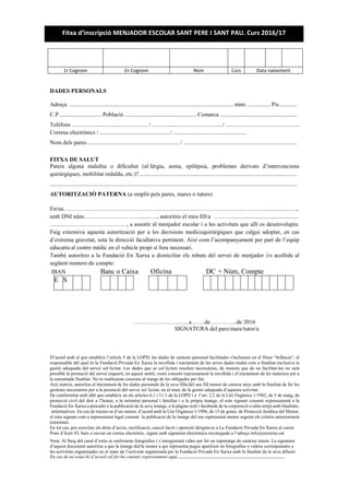 Inscripcio menjador spsp 2016 17 | PDF