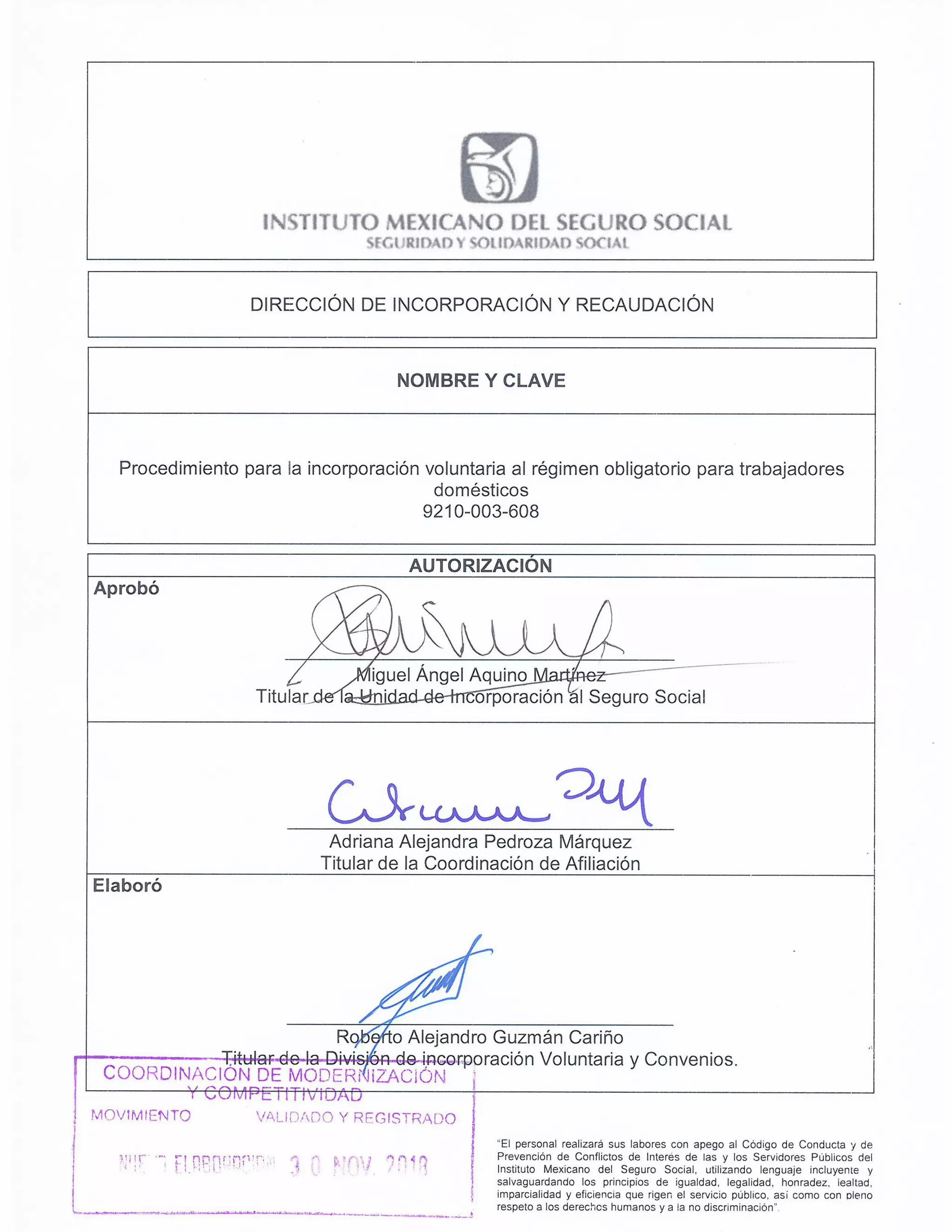 Procedimiento interno IMSS Inscripción a las trabajadoras domesticas | PDF