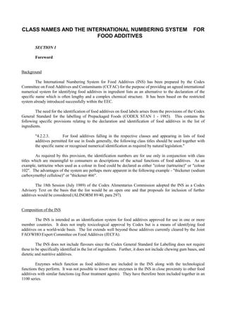 International numbering system for food additives | PDF