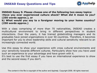 Insead essays, insead essay tips, | PPT