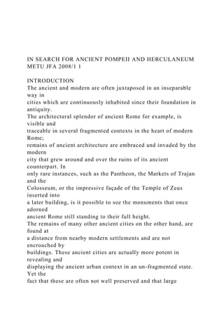 IN SEARCH FOR ANCIENT POMPEII AND HERCULANEUM METU JFA 20081 .docx