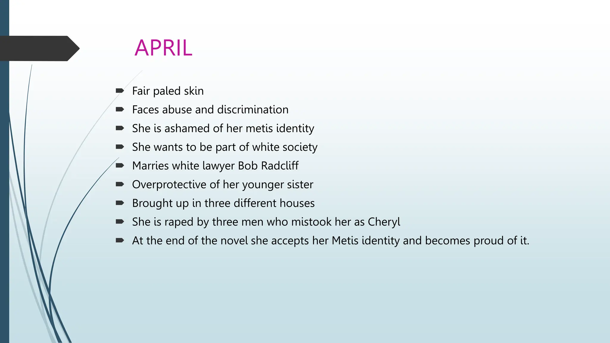 In Search of April Raintree characters ppt.pptx