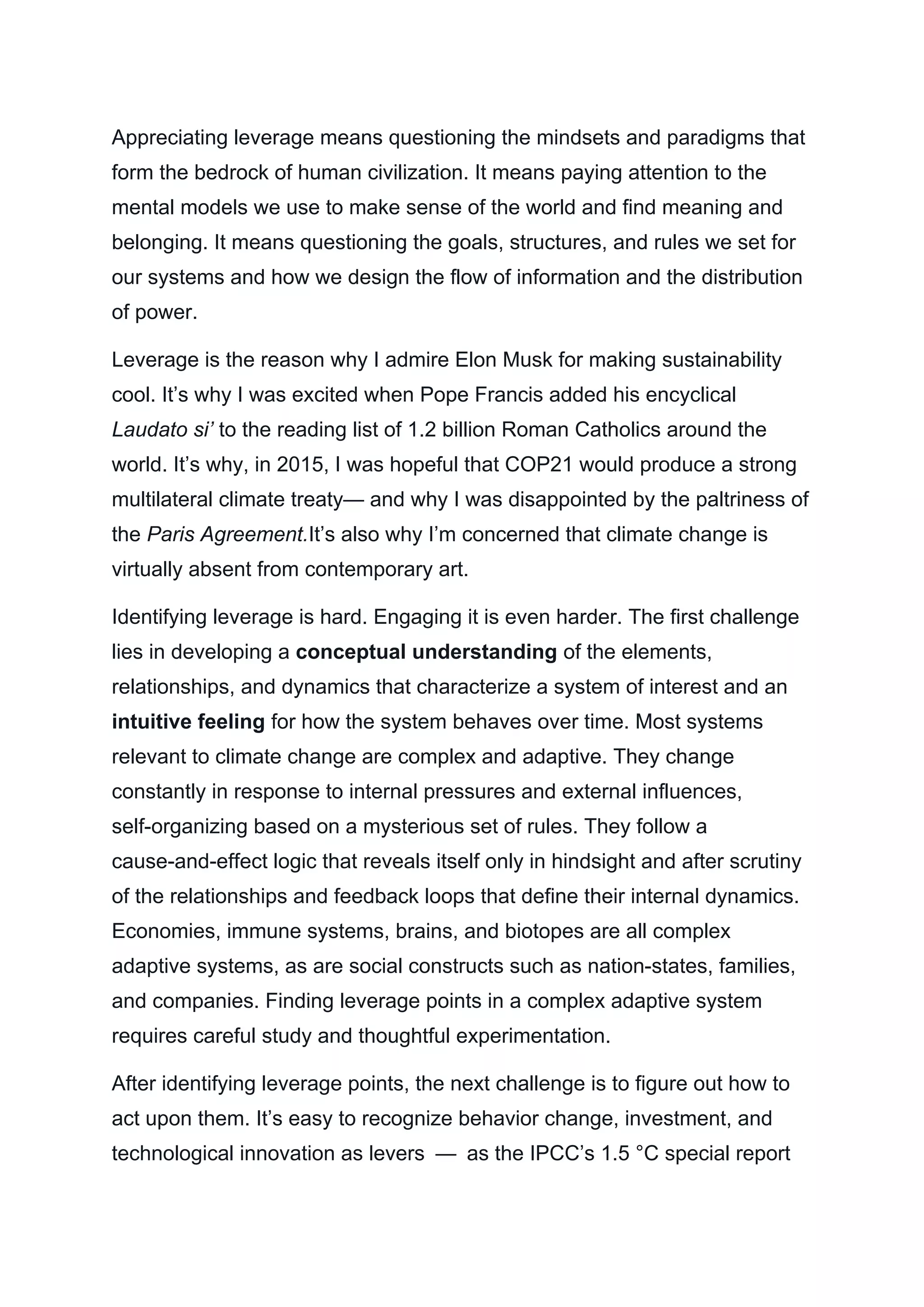 In search of leverage which climate actions do really matter? | PDF