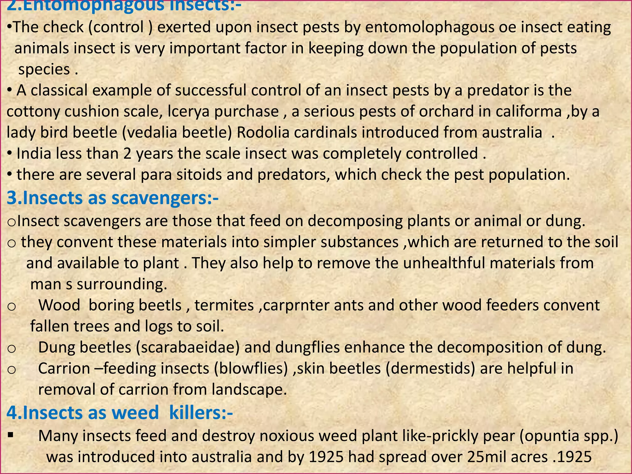 General – Economic classification of insect. | PPTX
