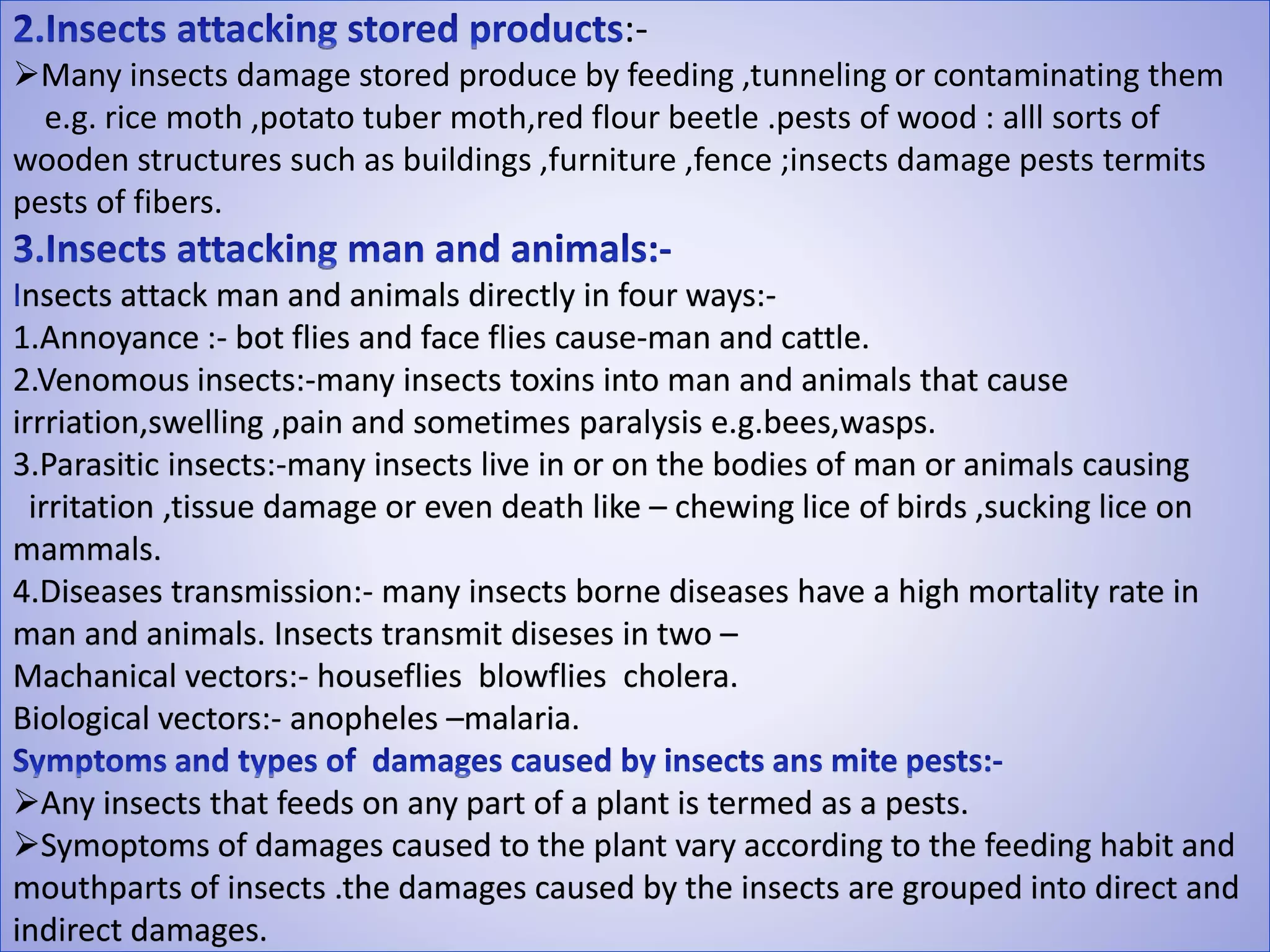 General – Economic classification of insect. | PPTX