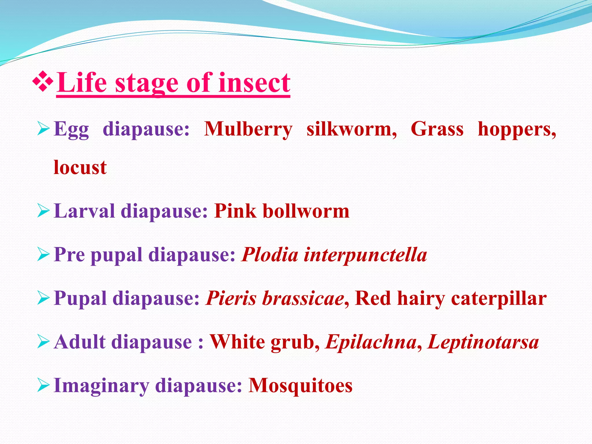 Diapause and cold hardiness in insects – biochemical aspects | PPTX