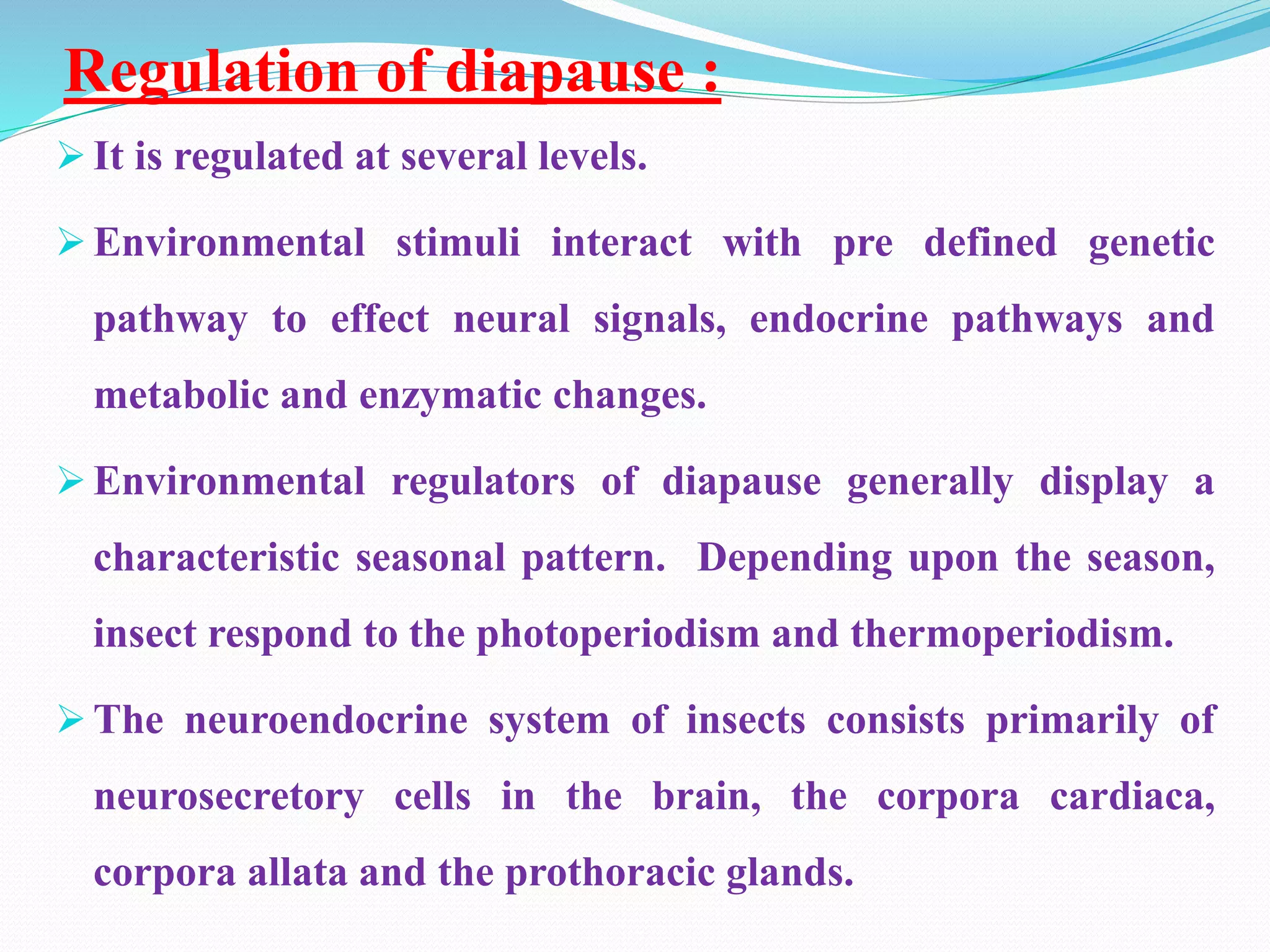 Diapause and cold hardiness in insects – biochemical aspects | PPTX
