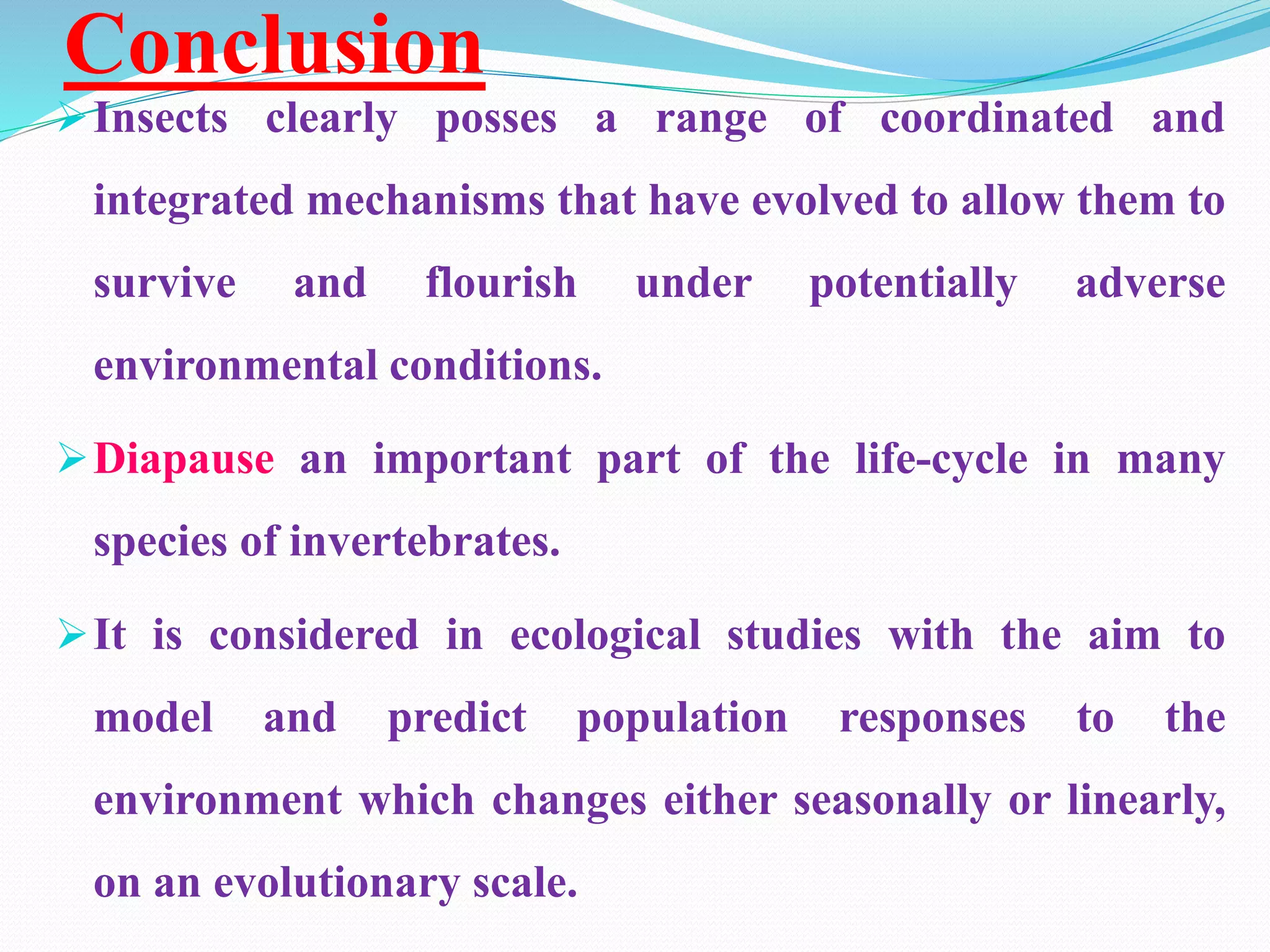 Diapause and cold hardiness in insects – biochemical aspects | PPTX