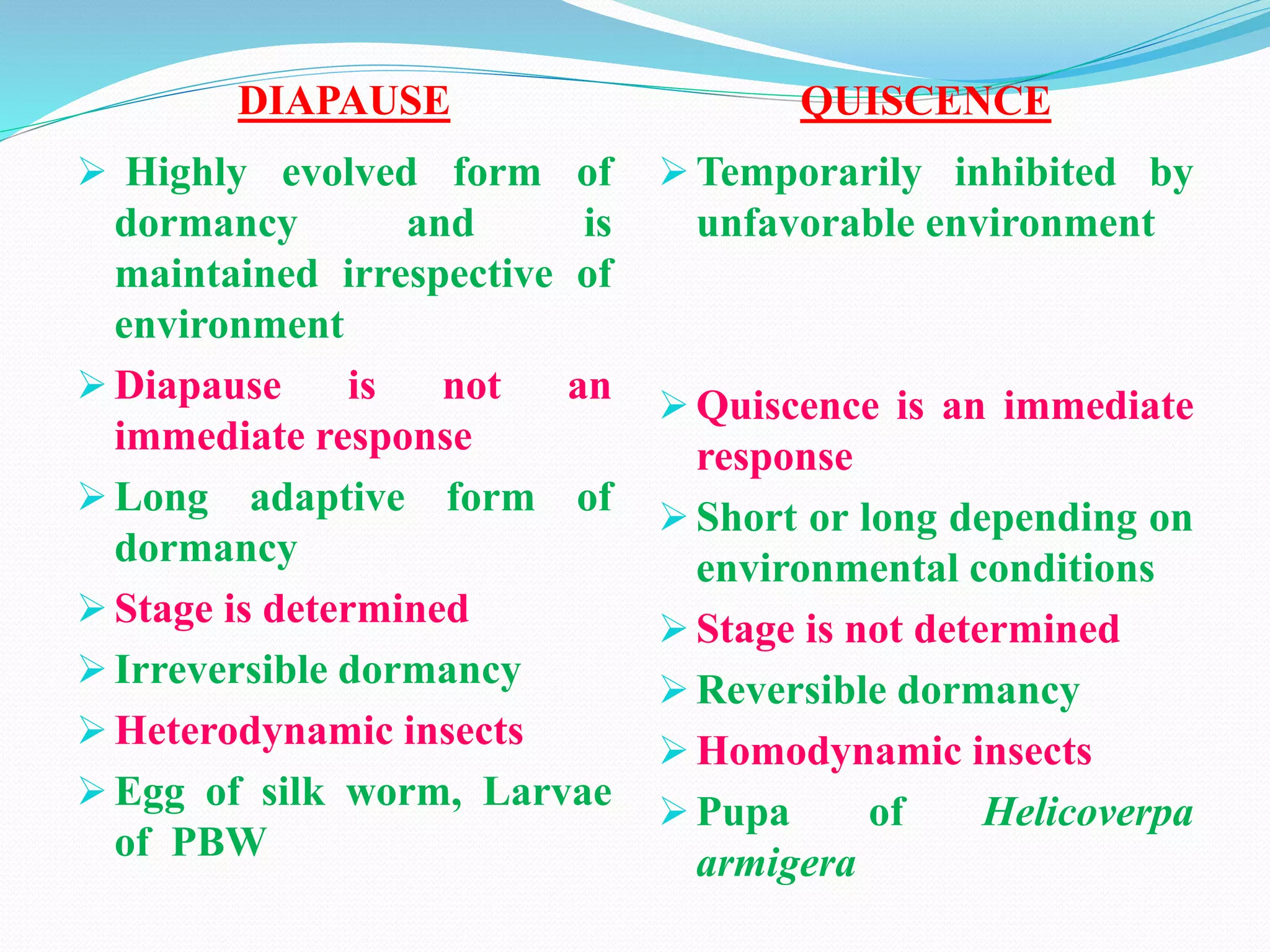 Diapause and cold hardiness in insects – biochemical aspects | PPTX