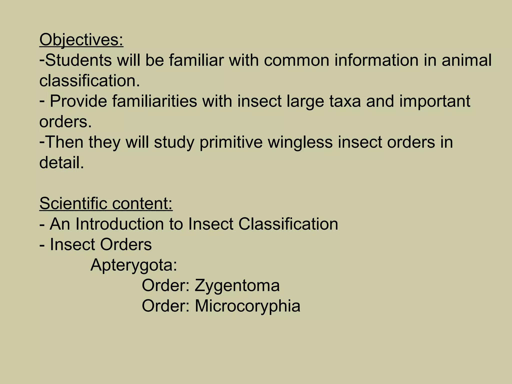 Insect classification lab14 | PPT